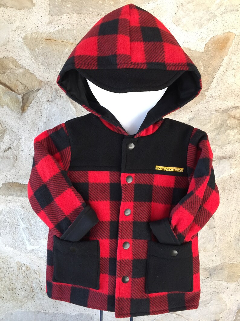 Kids Lumberjack Jacket Red Buffalo Plaid Coat Polar Fleece - Etsy