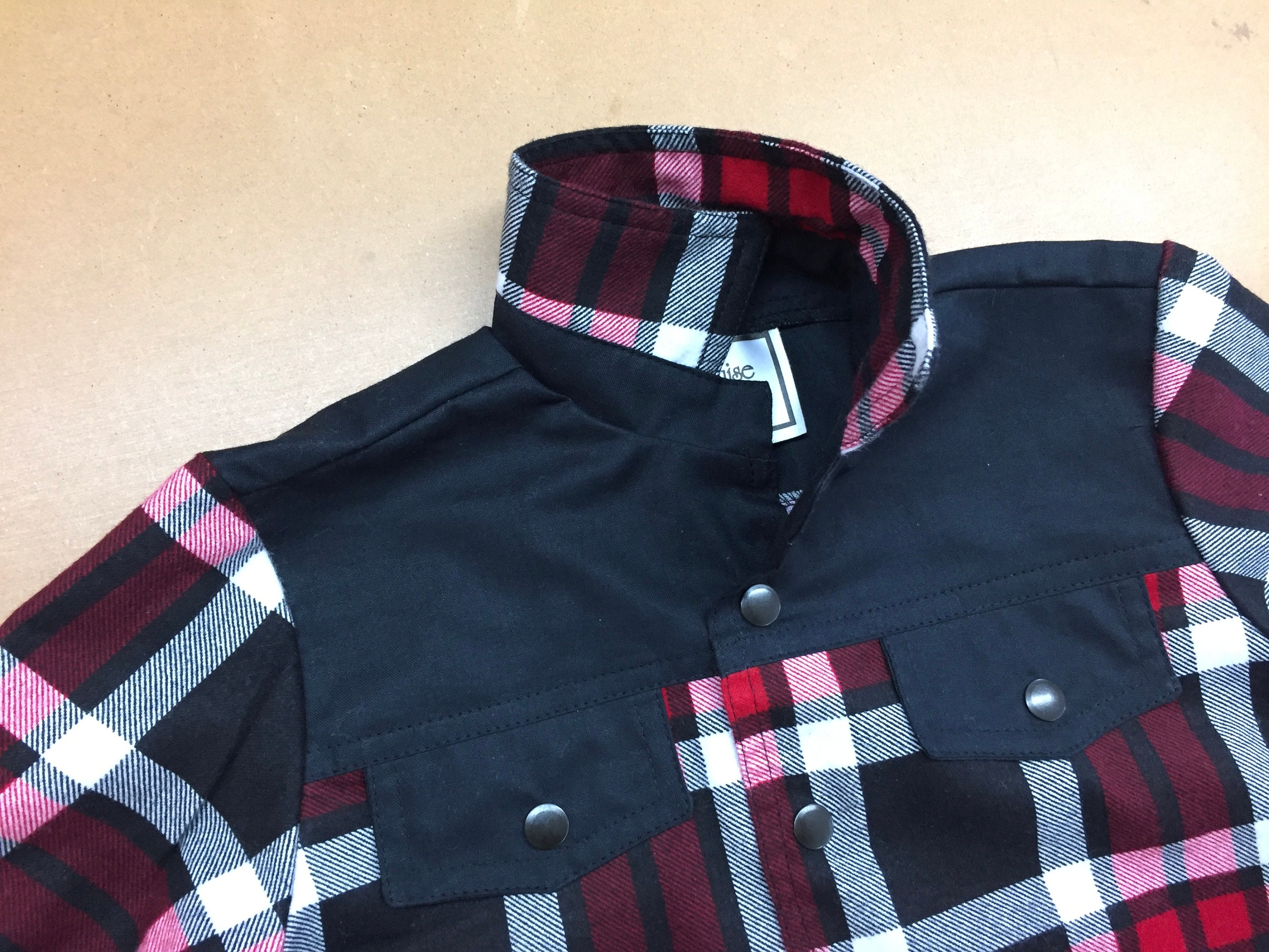 Kids shirt Button up shirt Long sleeves red and black plaid | Etsy