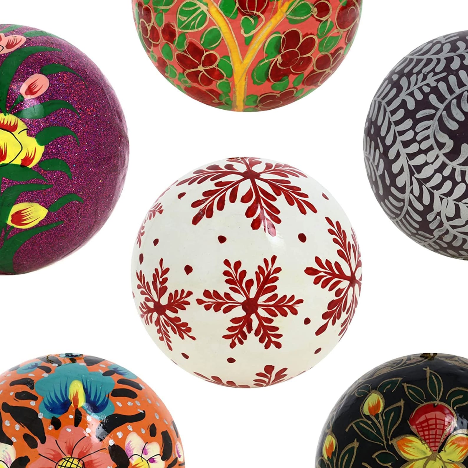 Handmade Paper Mache Christmas Ornament Balls Set Of 6 Etsy handmade-paper-mache-christmas-ornament-balls-set-of-6-etsy