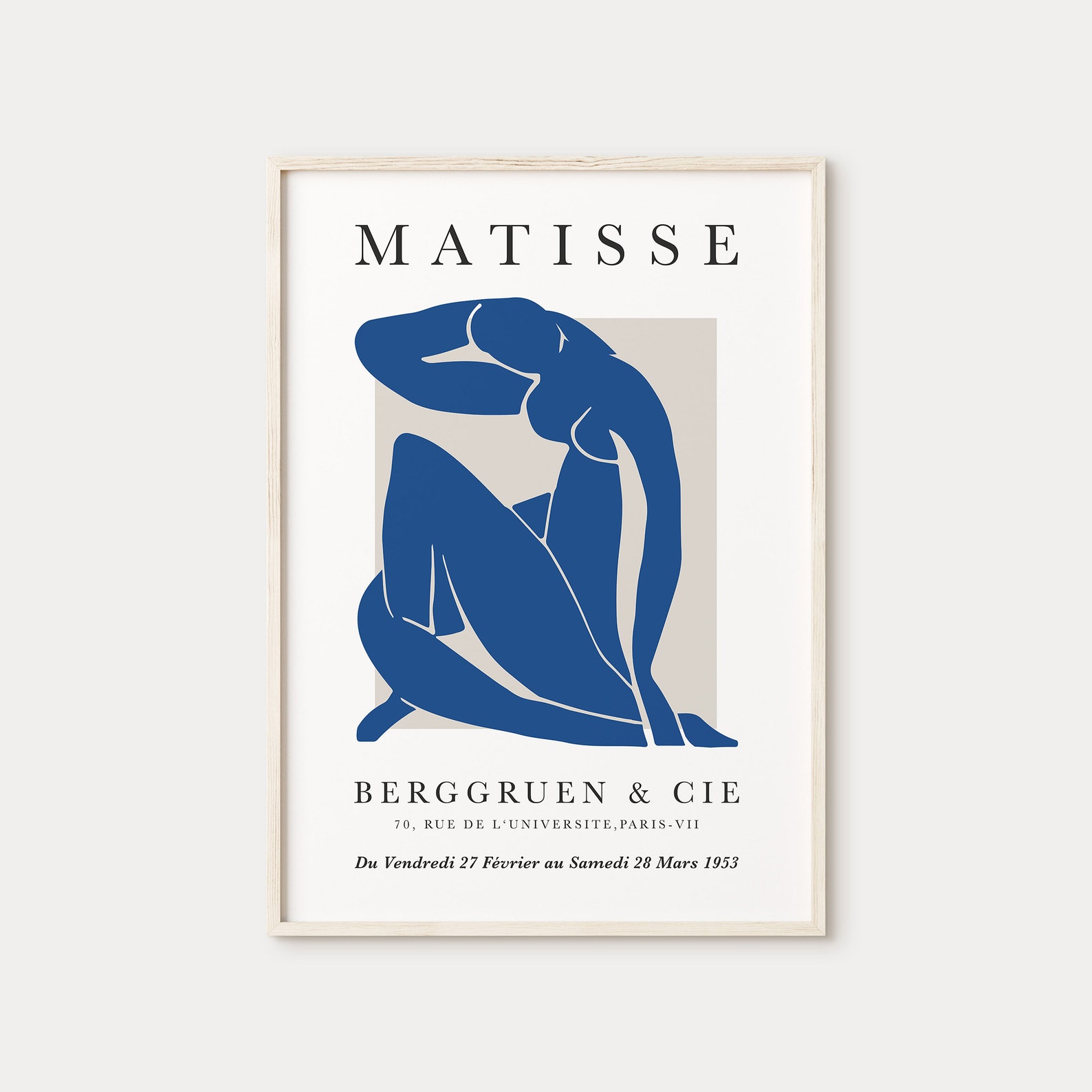 Blue Henri Matisse Printable Wall Art Vintage Exhibition Poster ...
