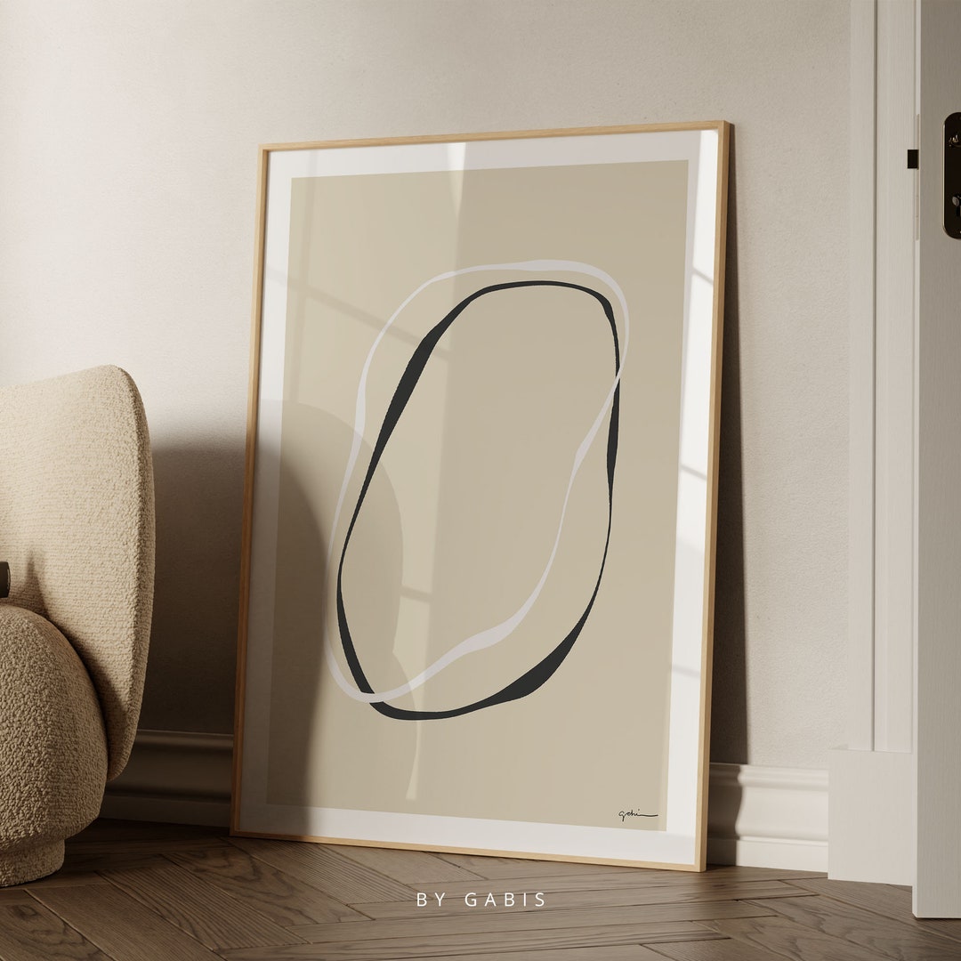 Abstract Lines Printable Wall Art Neutral Black Line Art Print Modern ...