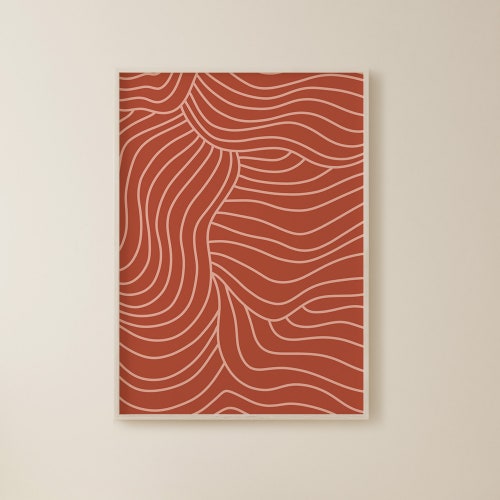 Terracotta Lines Downloadable Print Printable Modern Art - Etsy