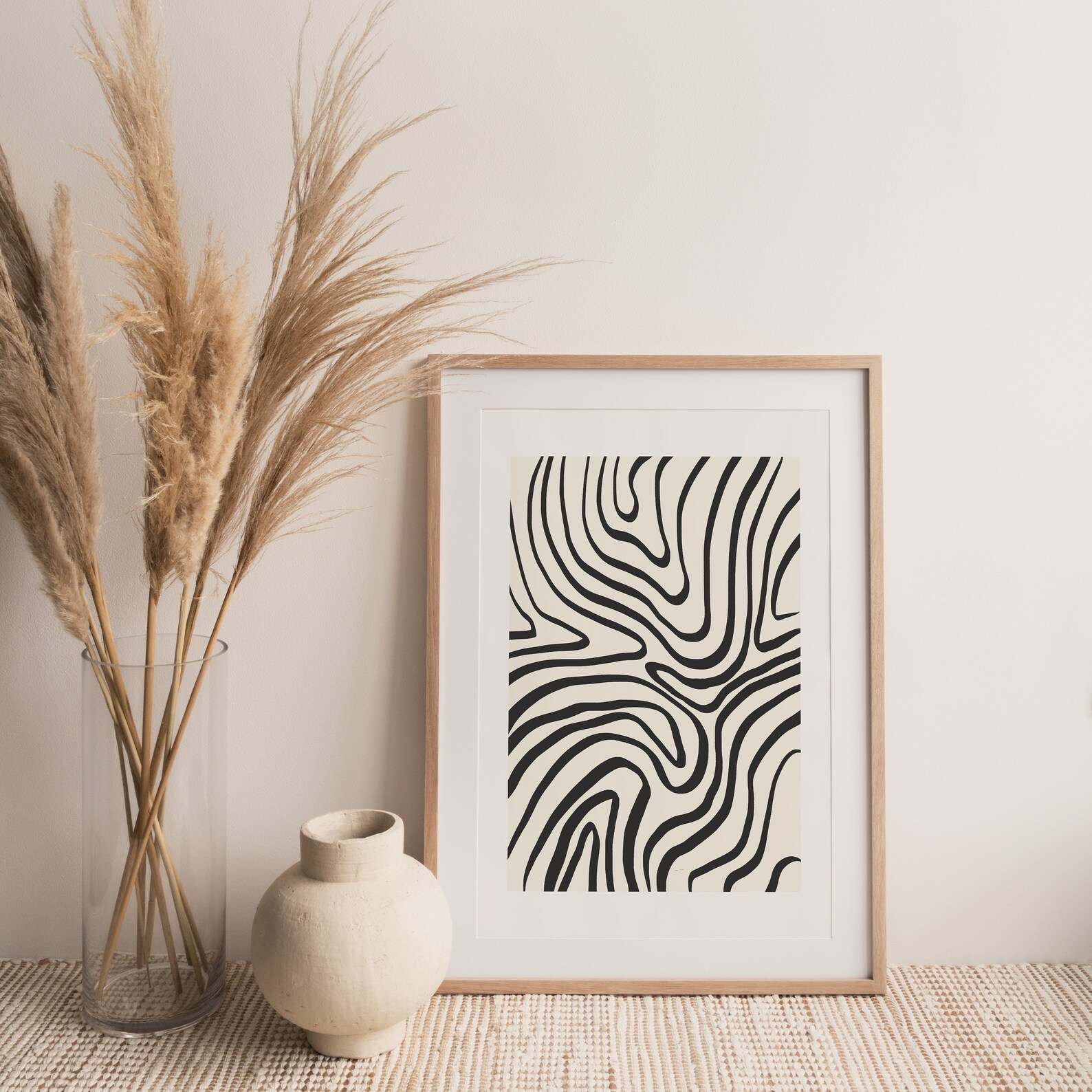 Abstract Lines Printable Wall Art Neutral Black Line Art Print - Etsy