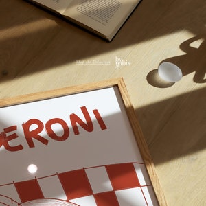 Pepperoni Pizza Print Vintage Food Poster Kitchen Printable Wall Art ...