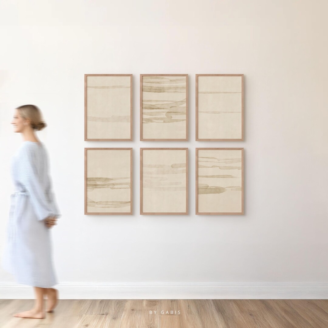 Abstract Gallery Wall Art: Neutral Brown & Beige Poster (set of 6 ...
