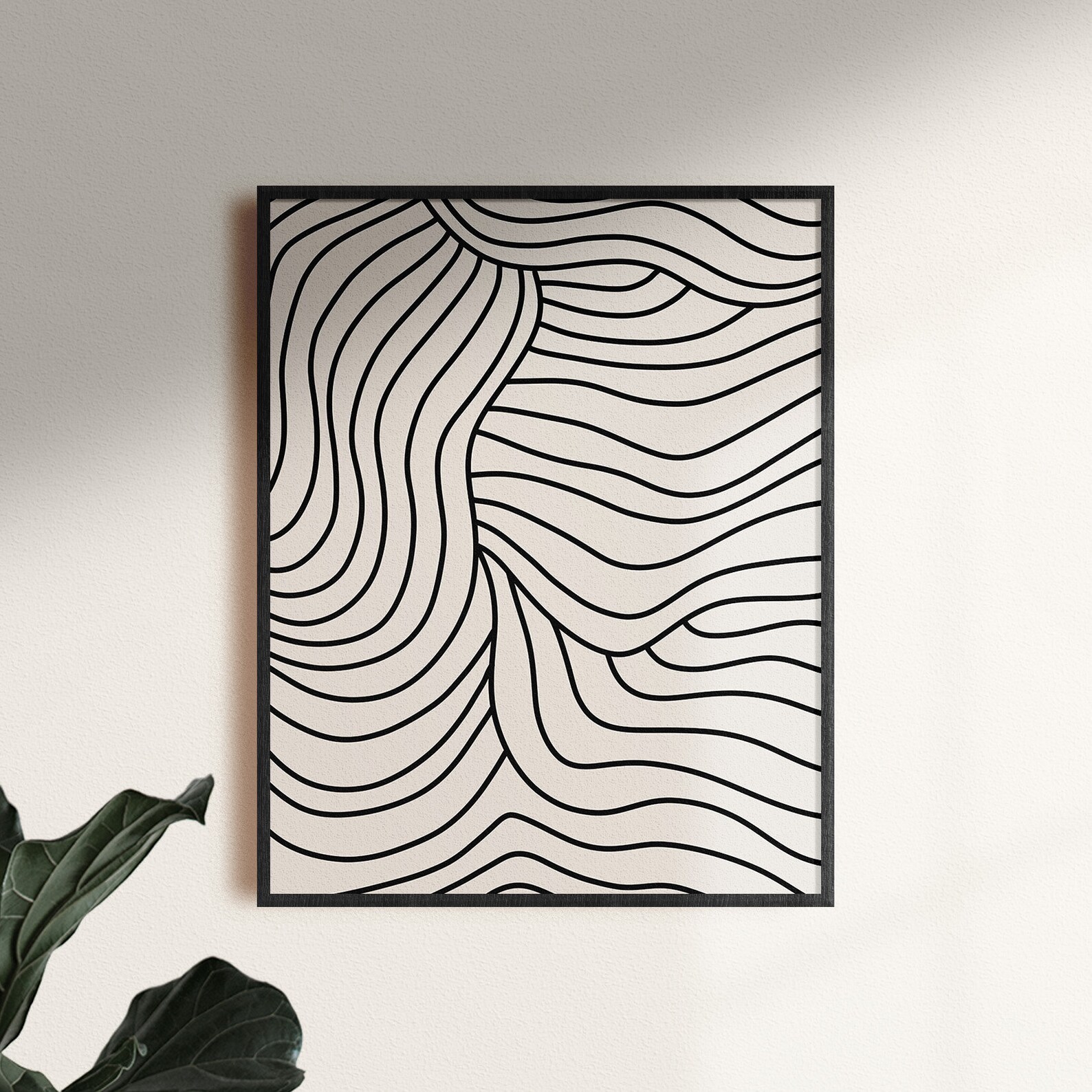 Abstract Lines Printable Wall Art Black and White Line Art | Etsy