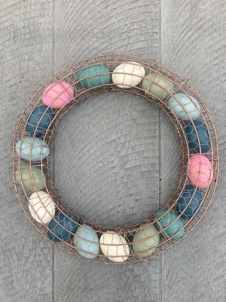 Chicken Wire Egg Wreath Farmhouse Easter Wreath Farmhouse | Etsy