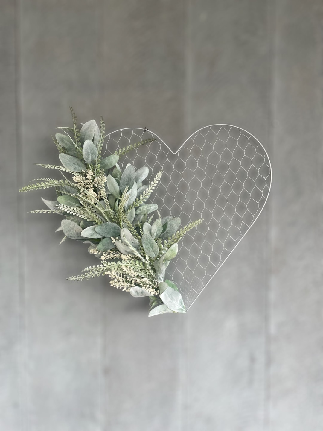 Chickenwire Heart Wreath, Farmhouse Heart Wreath, Farmhouse Valentine ...