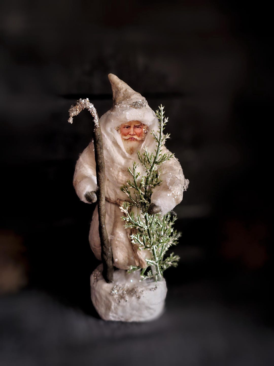 Vintage Style ,santa Claus Figurine, Victorian Christmas, Spun Cotton ...