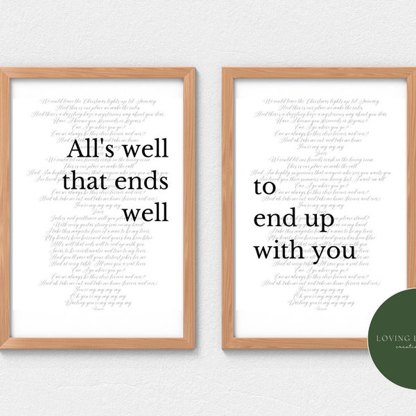 Alls Well That End up With You Lyrics - Etsy
