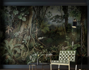 Forest Pattern Wallpaper - Etsy