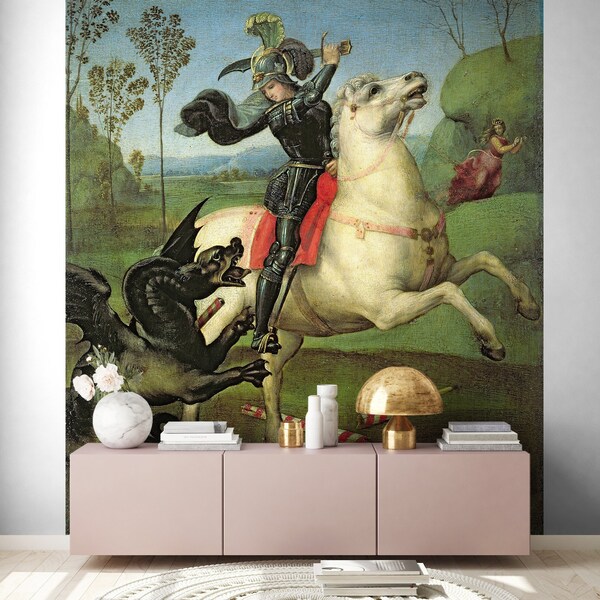 St George Struggling With the Dragon - Etsy