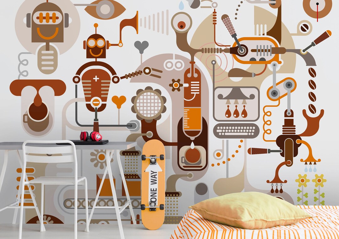 Photo Wallpaper | Robot Motifs | Machines | Robot Design | Nursery ...