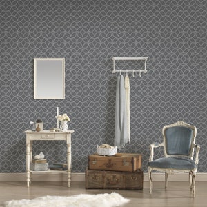Geometric Wallpaper Grey Silver | Design Wallpaper Modern Pattern ...
