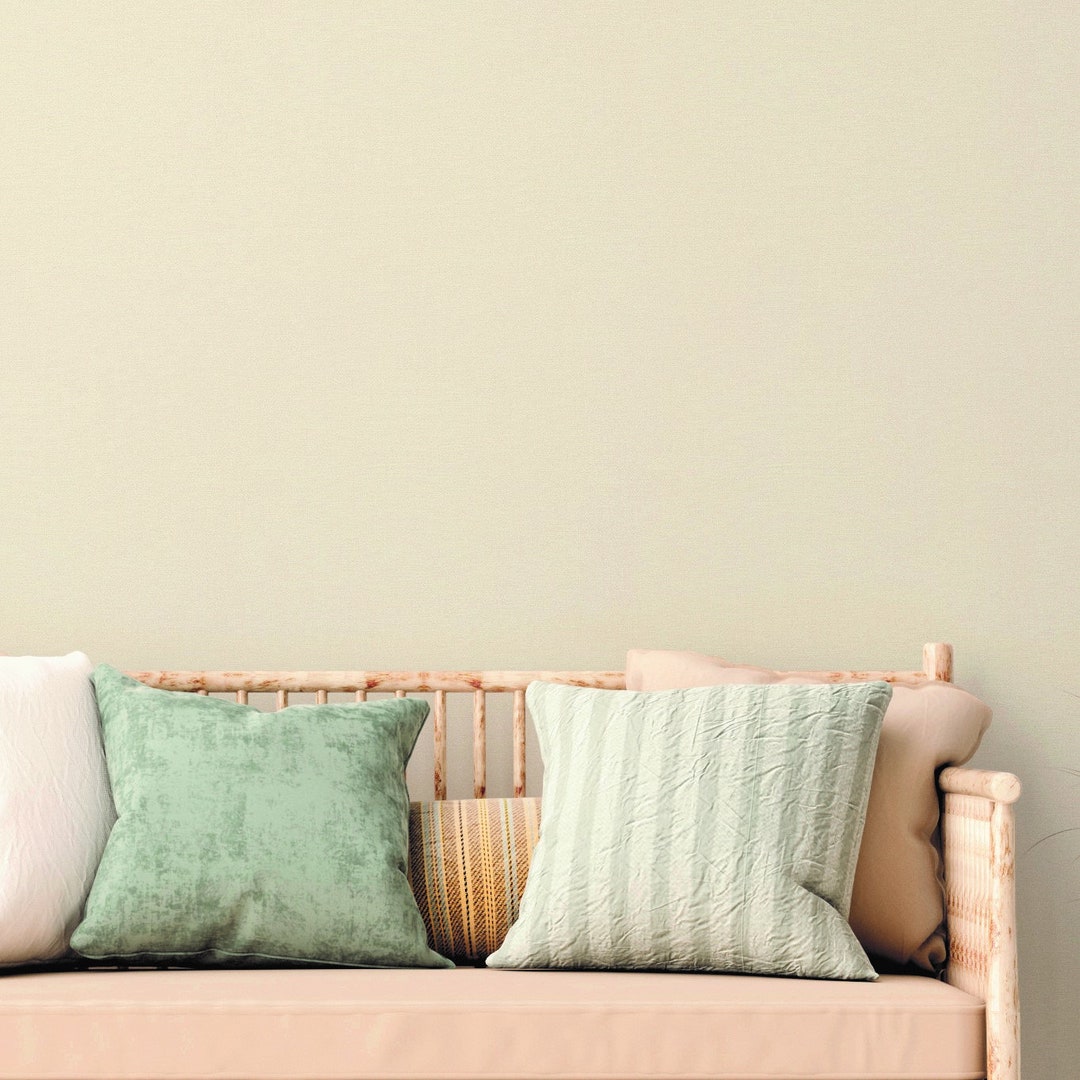 Unit Wallpaper With Fabric Pattern Beige | Non-woven Wallpaper With ...