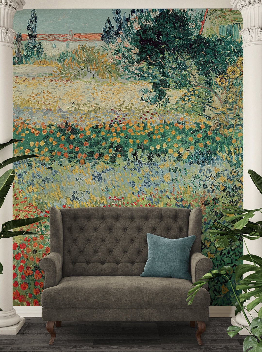 Mural Artwork Van Gogh Garden in Bloom Floral Wallpaper Floral Art ...