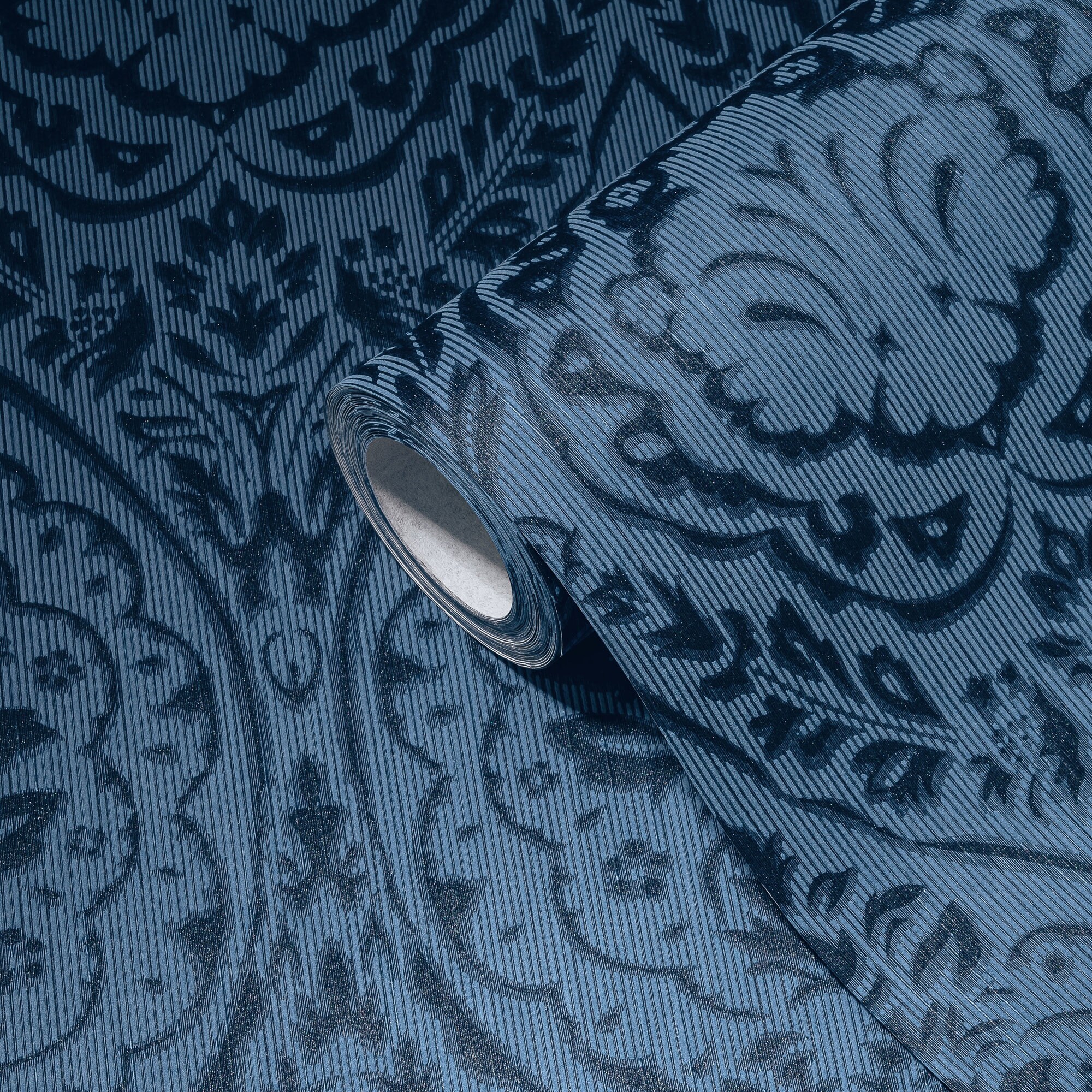 Abstract Baroque Wallpaper Blue Black Baroque Look Design - Etsy