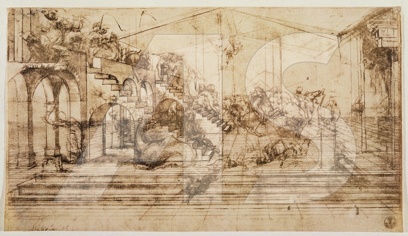 Leonardo Da Vinci Mural Perspective Study for the Background - Etsy