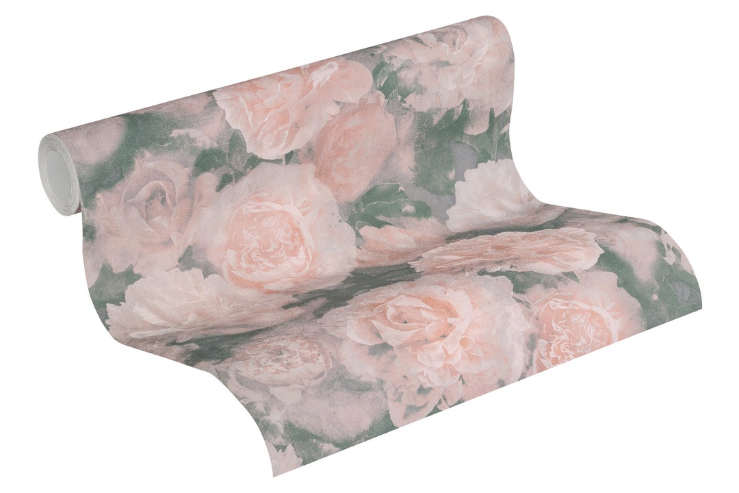 Non-woven Wallpaper | Floral Wallpaper | Lightly Structured | Glossy ...