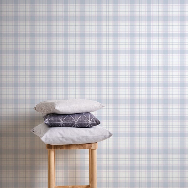 Neutral Checkered Wallpaper - Etsy