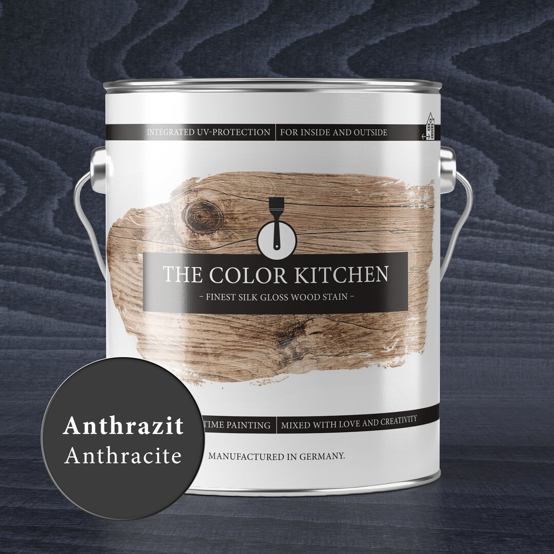 The Color Kitchen Wood Stain Glaze Anthracite Gray 2.5 Liters Serious ...