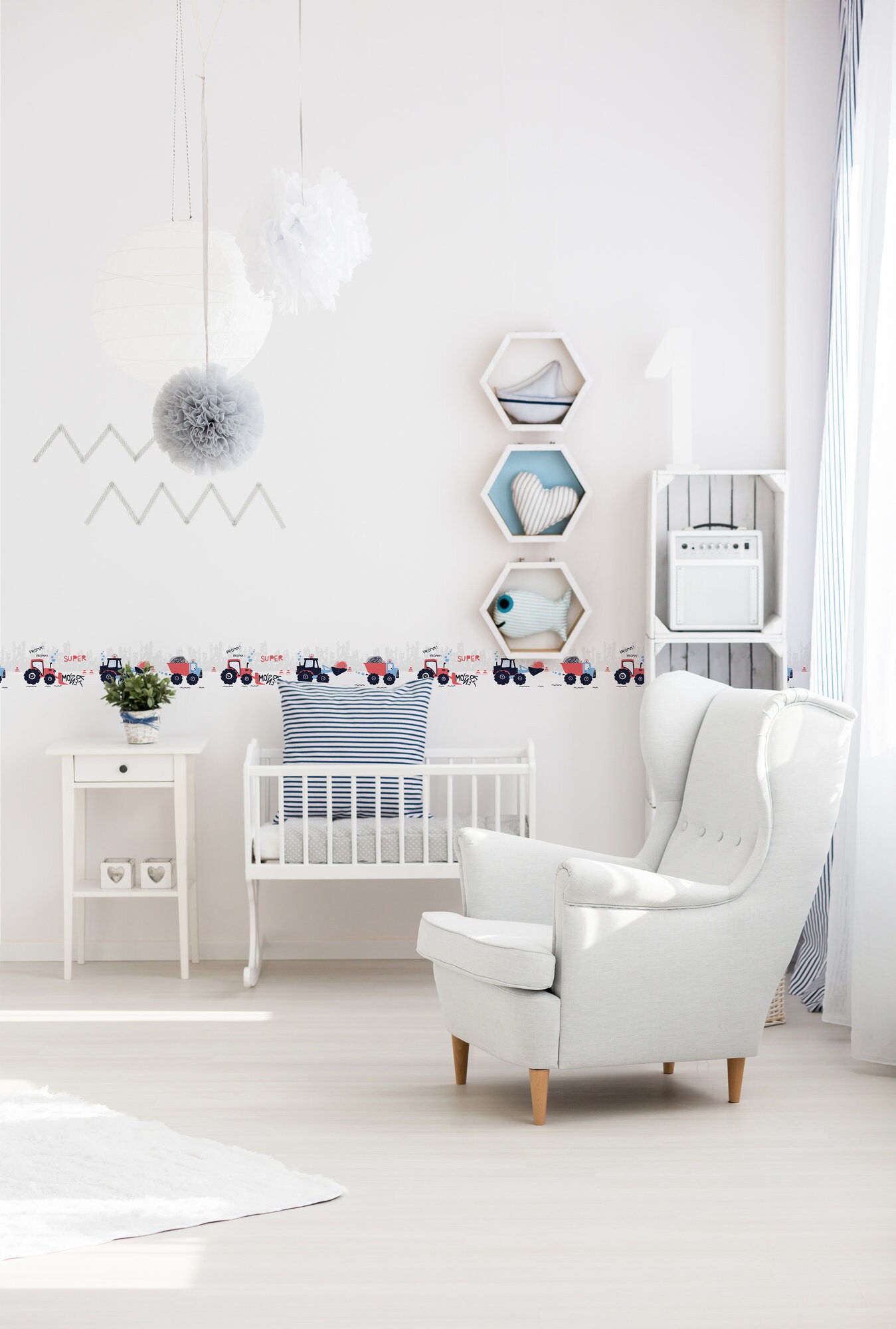 Kids Tractor Wallpaper Border Personalized Wall Borders – Art Appeel