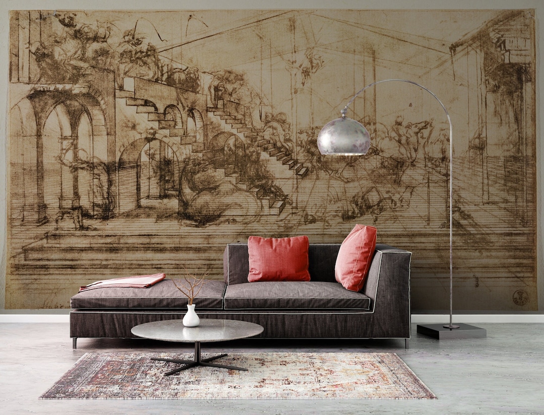 Leonardo Da Vinci Mural | Perspective Study for the Background of the ...