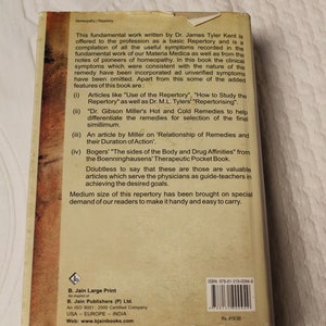 Repertory of the Homoeopathic Materia Medica / J T Kent / Hardcover ...