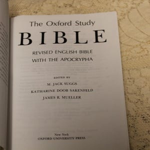 The Oxford Study Bible, Revised English Bible With Apocrypha / M Jack ...