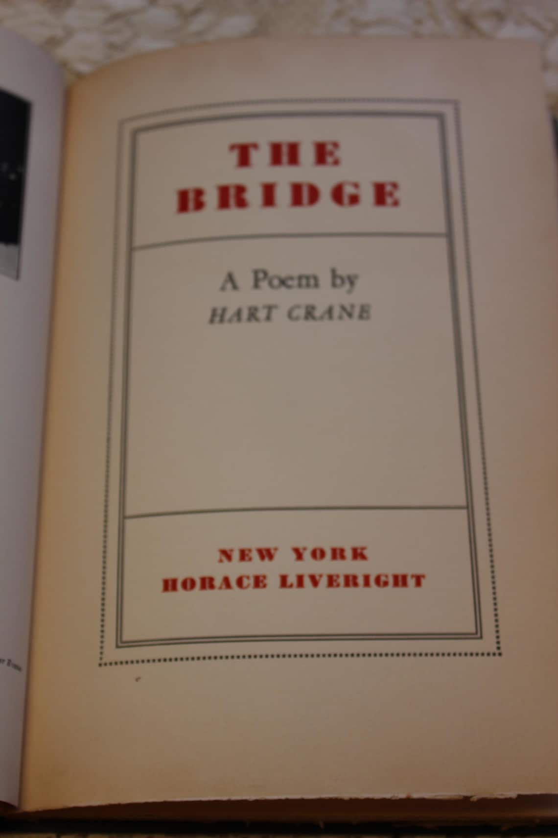 95 Yrs Old! the Bridge / Hart Crane / 1930 First American Edition ~ 1st ...