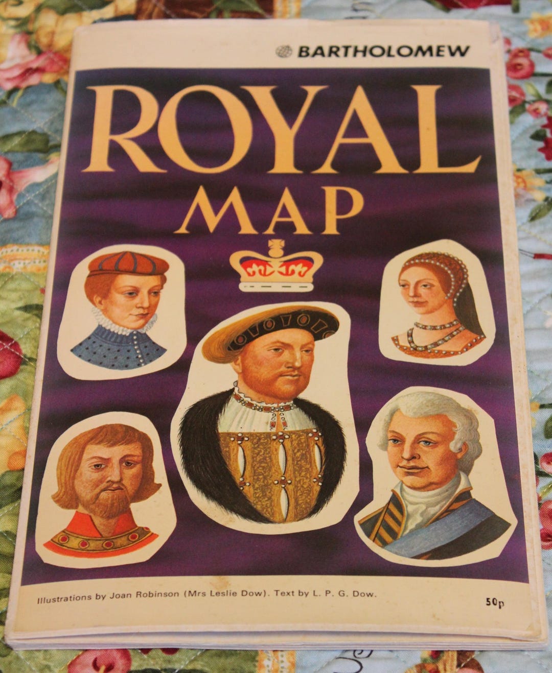 Bartholomew Pictorial Royal Map British Royalty Genealogy Kings Queens ...