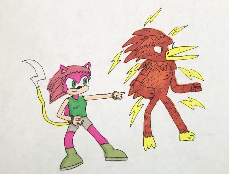 Hand-drawn Art by CWC - Cera Rosechu and Mach Roostopher - Etsy