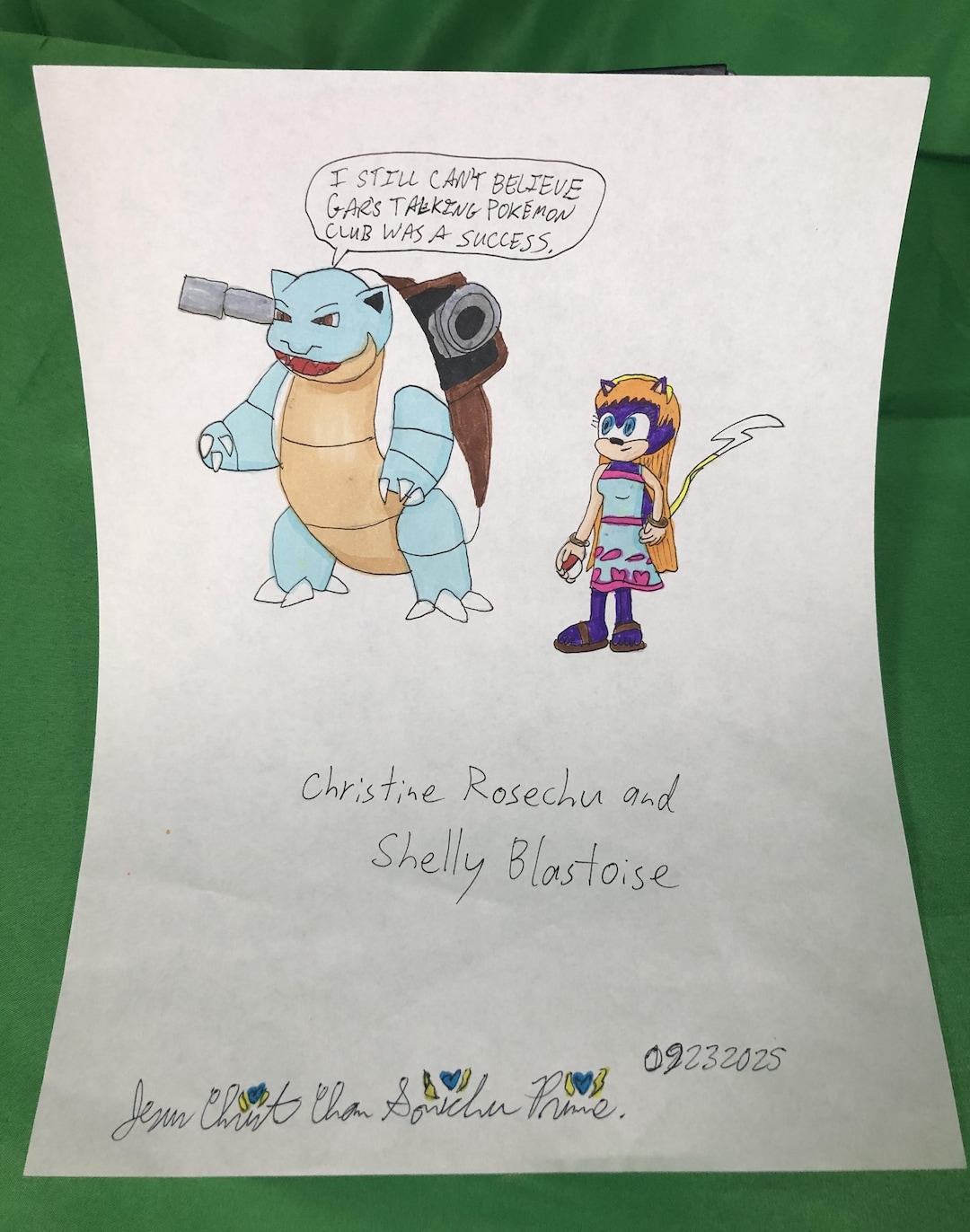 Hand-drawn Art by CWC - Christine Rosechu and Shelly Blastoise - Etsy