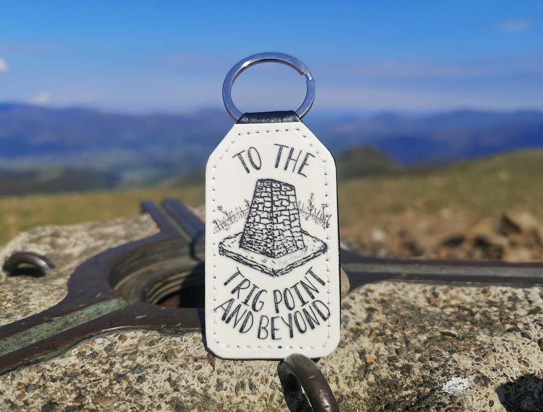 Trig Point Vegan Faux Leather Keyring, Keychain, Walker Gift, Lake ...