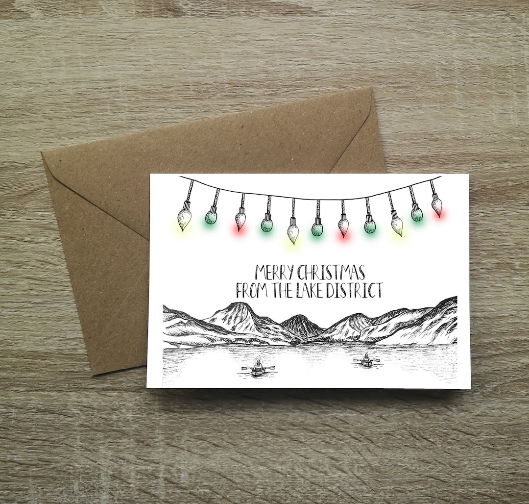 Lake District Fells Merry Christmas From the Lakes 6x4 Greetings Card ...