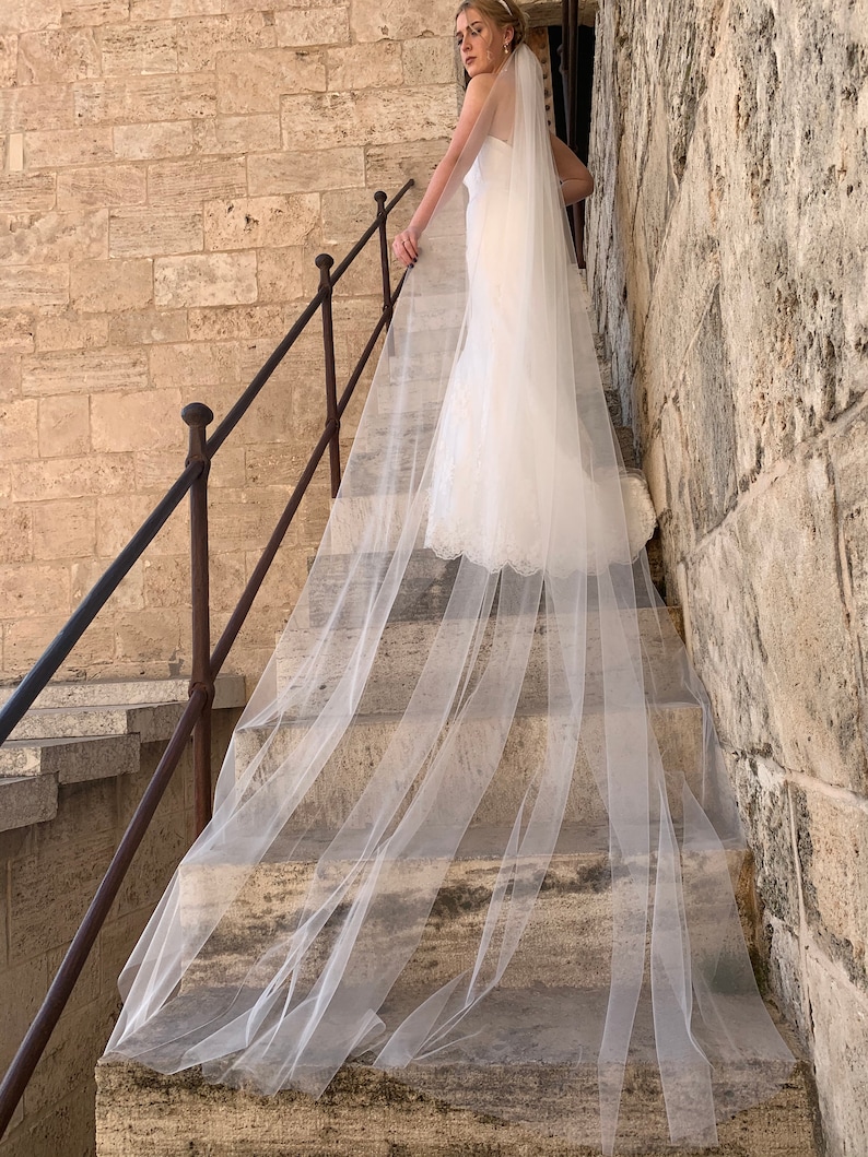 Cathedral Length Wedding Bridal Veil 118 Inches White Ivory | Etsy