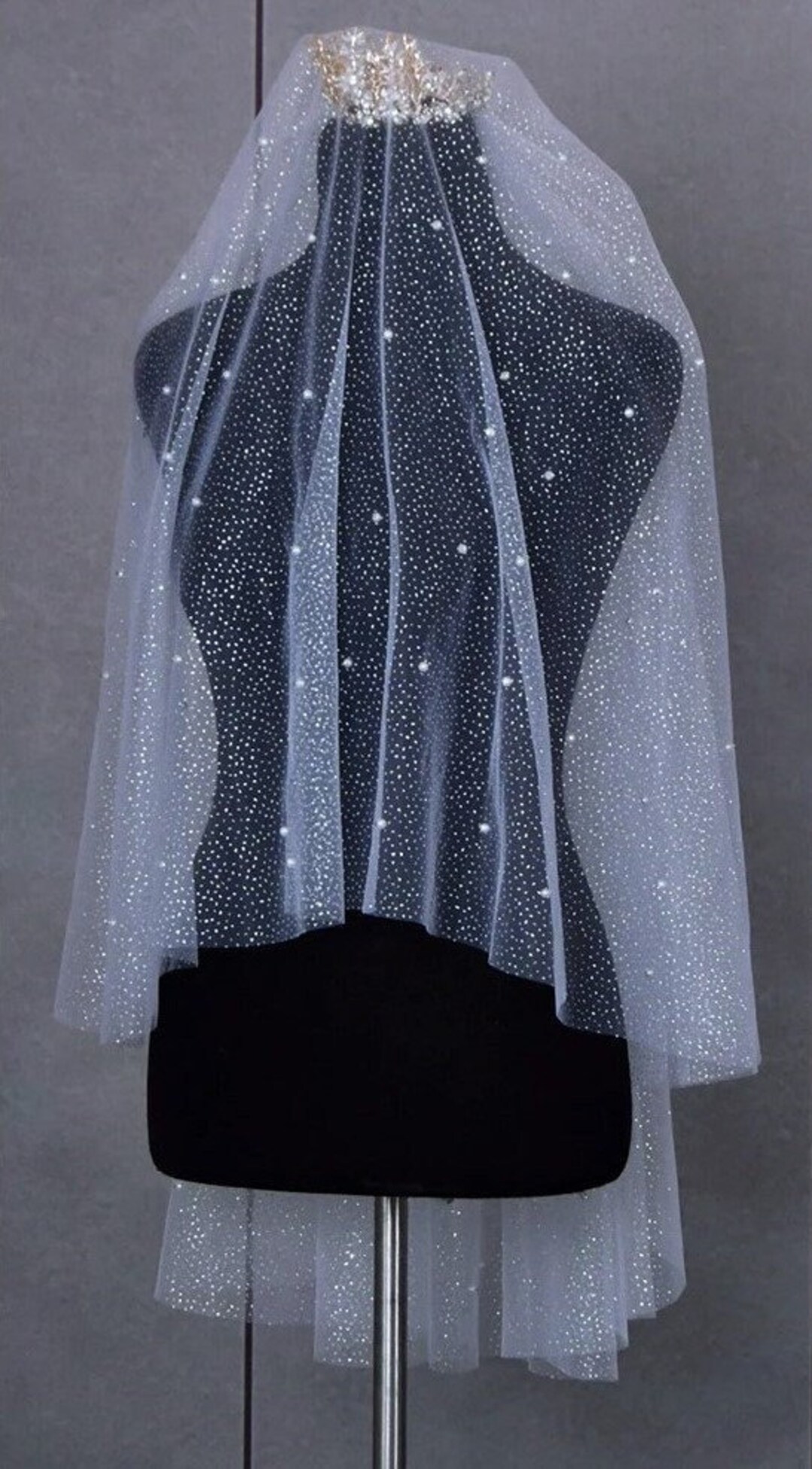 1 Layer Veil Glitter Shimmer Sparkly Veil Glitter Wedding Veil Pearl ...