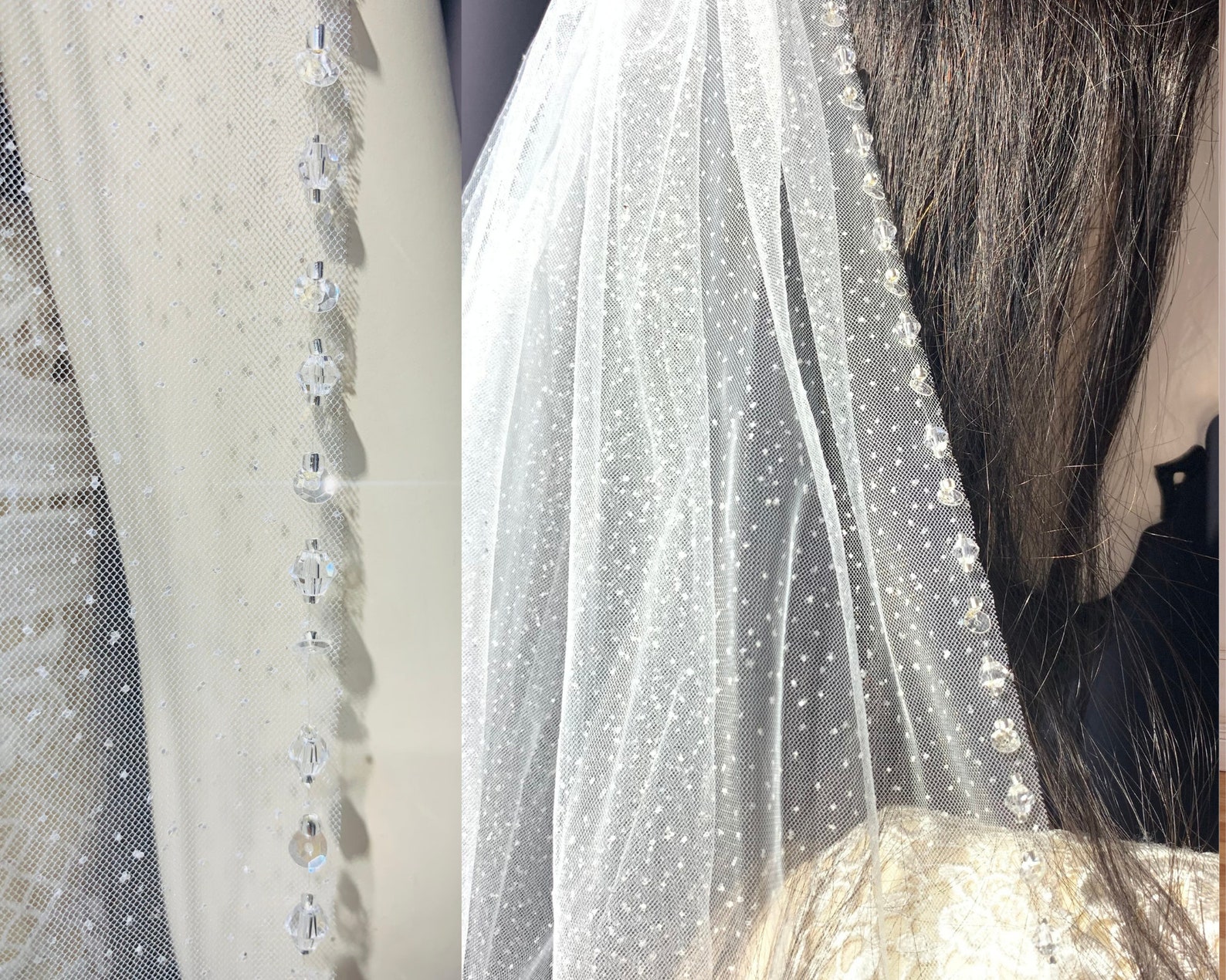Glitter Veil Cathedral Wedding Veil Sparkly Veil Wedding Cathedral Veil ...