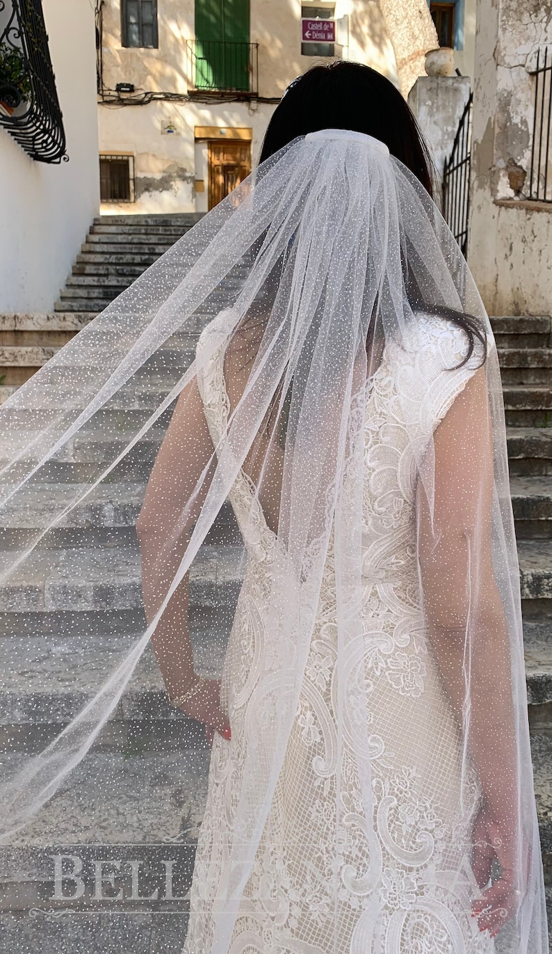 Glitter Wedding Veil Sparkle Long Veil Shimmer Veil Glitter - Etsy