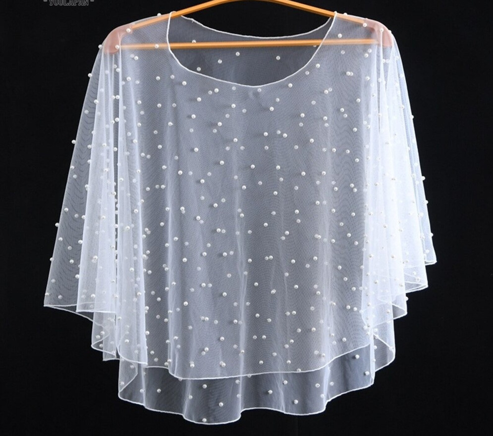 Pearl Cape Wedding Cape White Pearl Topper Ivory Pearl - Etsy