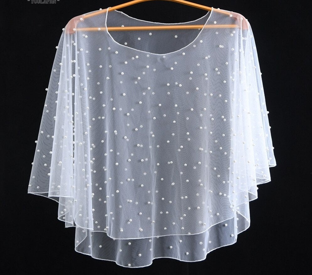 Pearl Cape Wedding Cape White Pearl Topper Ivory Pearl - Etsy Australia