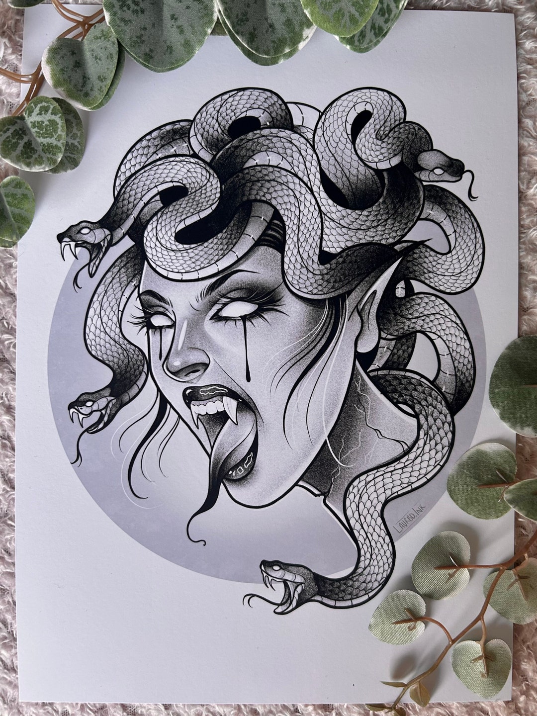 Rageful Medusa - Etsy