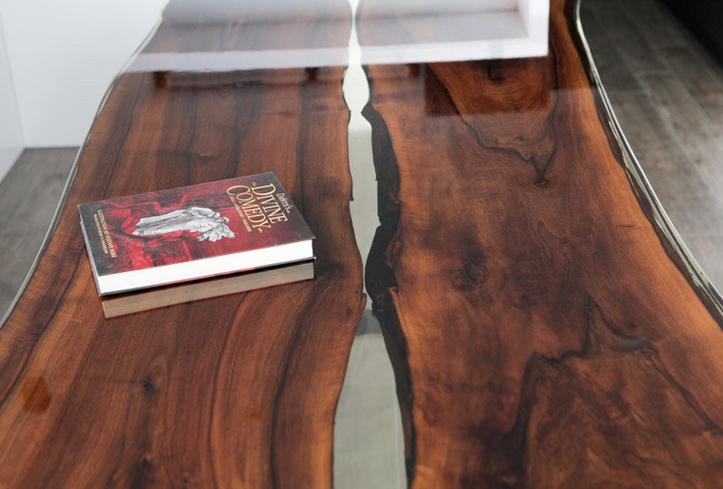 Custom 72 X 35 Walnut Wood Crystal Clear Epoxy - Etsy
