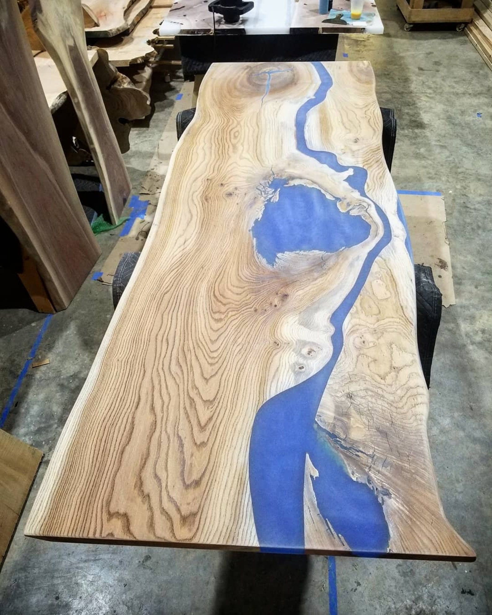 Made to Order Custom Blue Epoxy Kitchen Table Blue Epoxy - Etsy