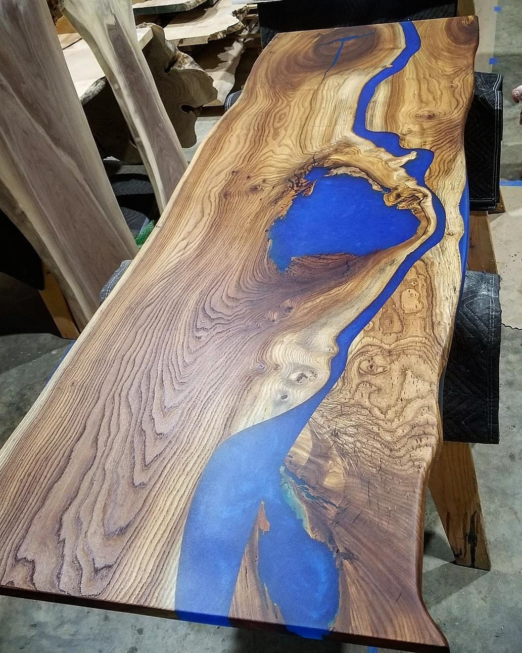 Made to Order Custom Blue Epoxy Kitchen Table Blue Epoxy - Etsy