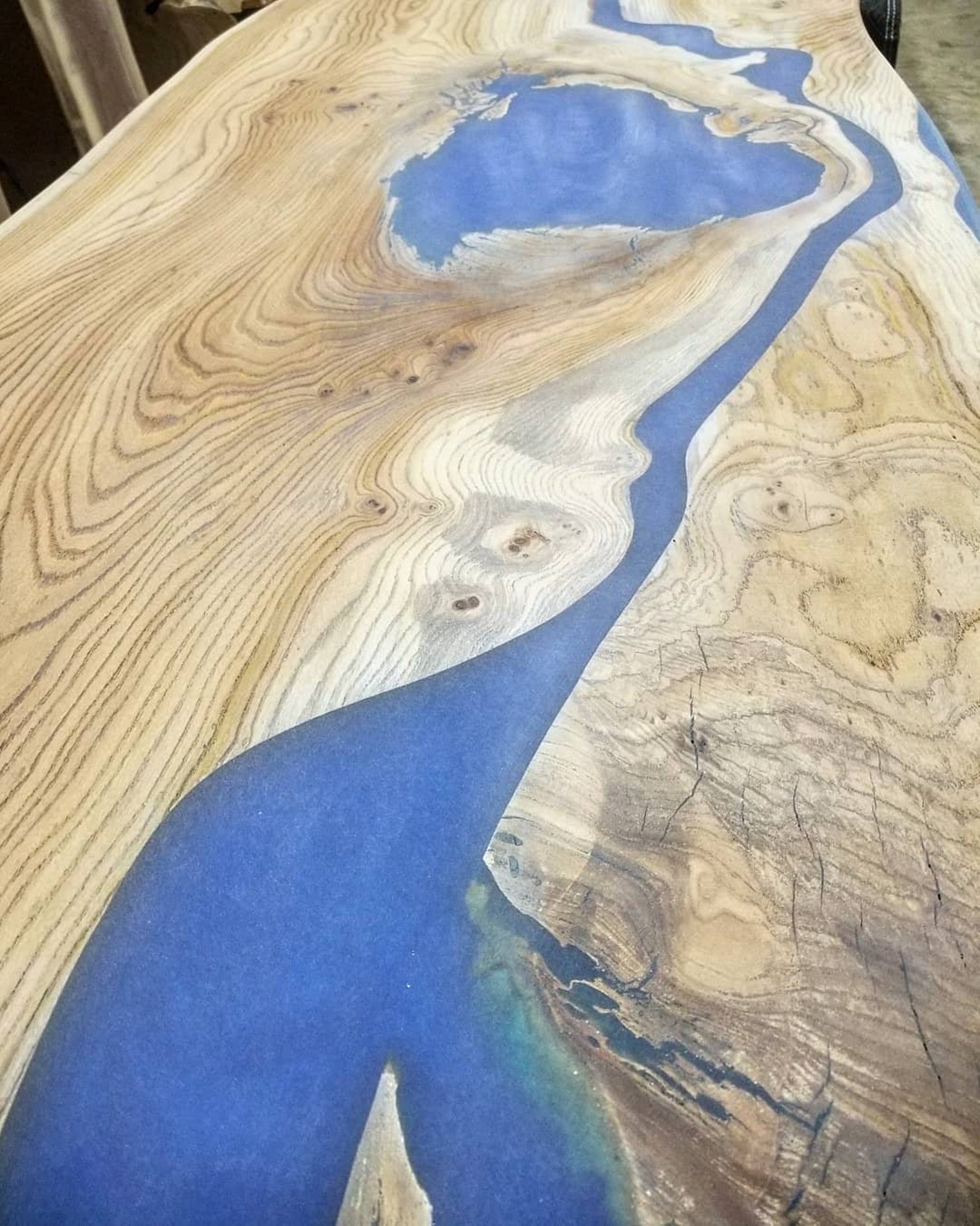 Made to Order Custom Blue Epoxy Kitchen Table Blue Epoxy - Etsy