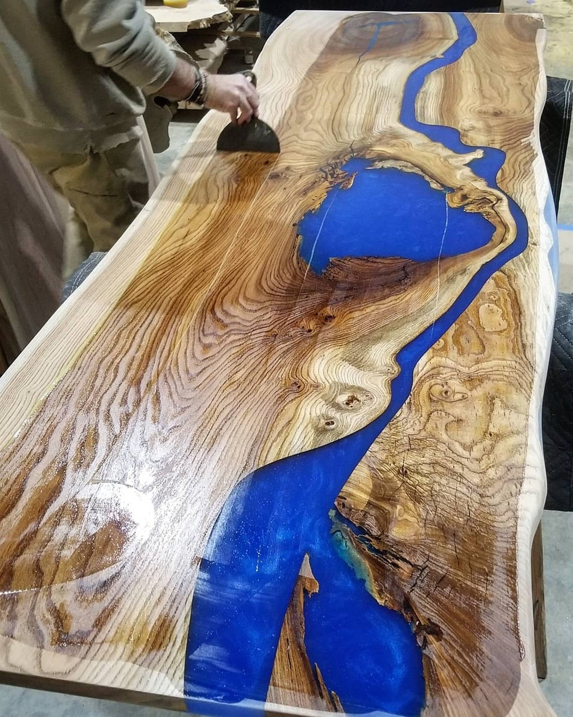 Made to Order Custom Blue Epoxy Kitchen Table Blue Epoxy - Etsy