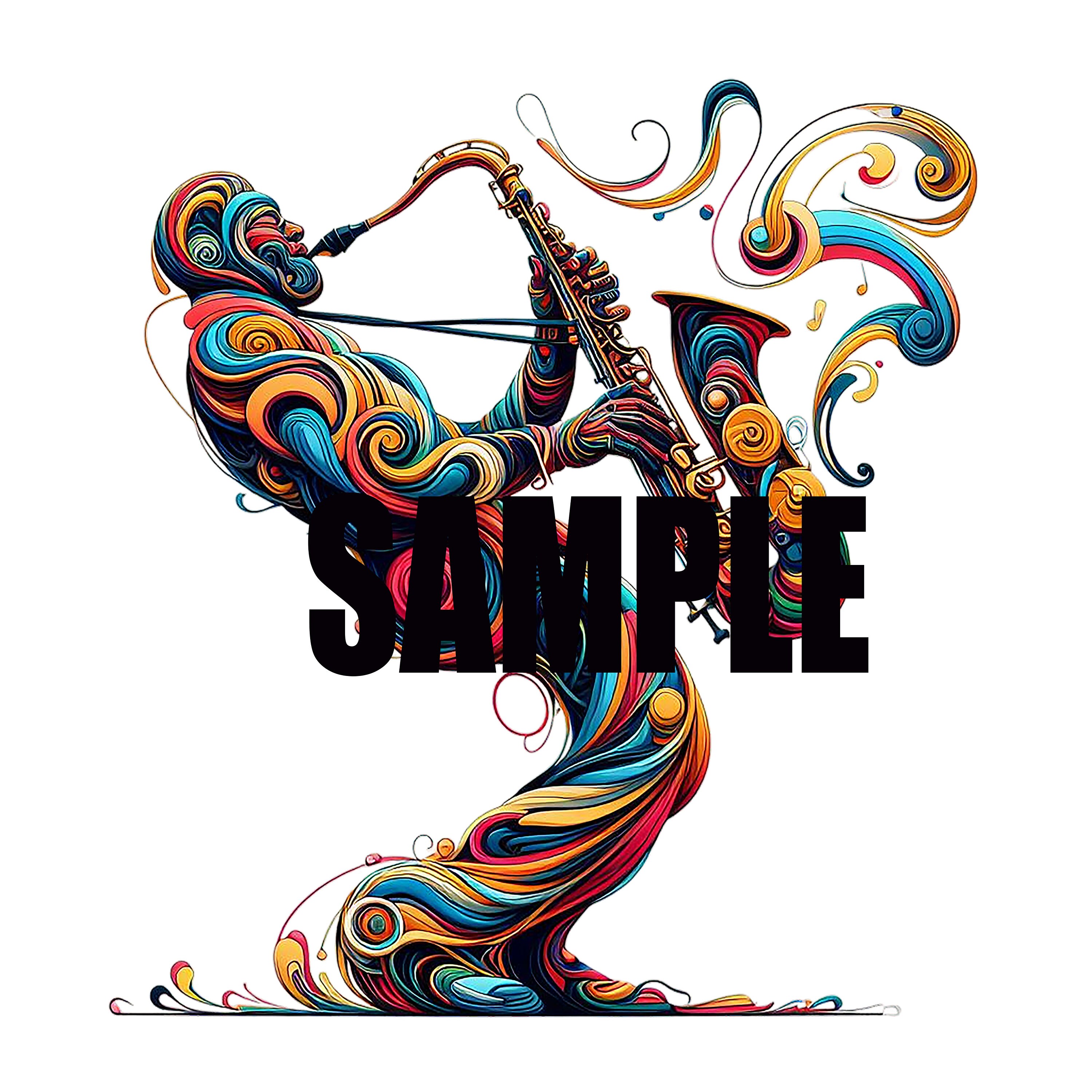 20 Oz Tumbler Wrap Music Man Tumbler Wrap Colorful Saxophone Player Png ...