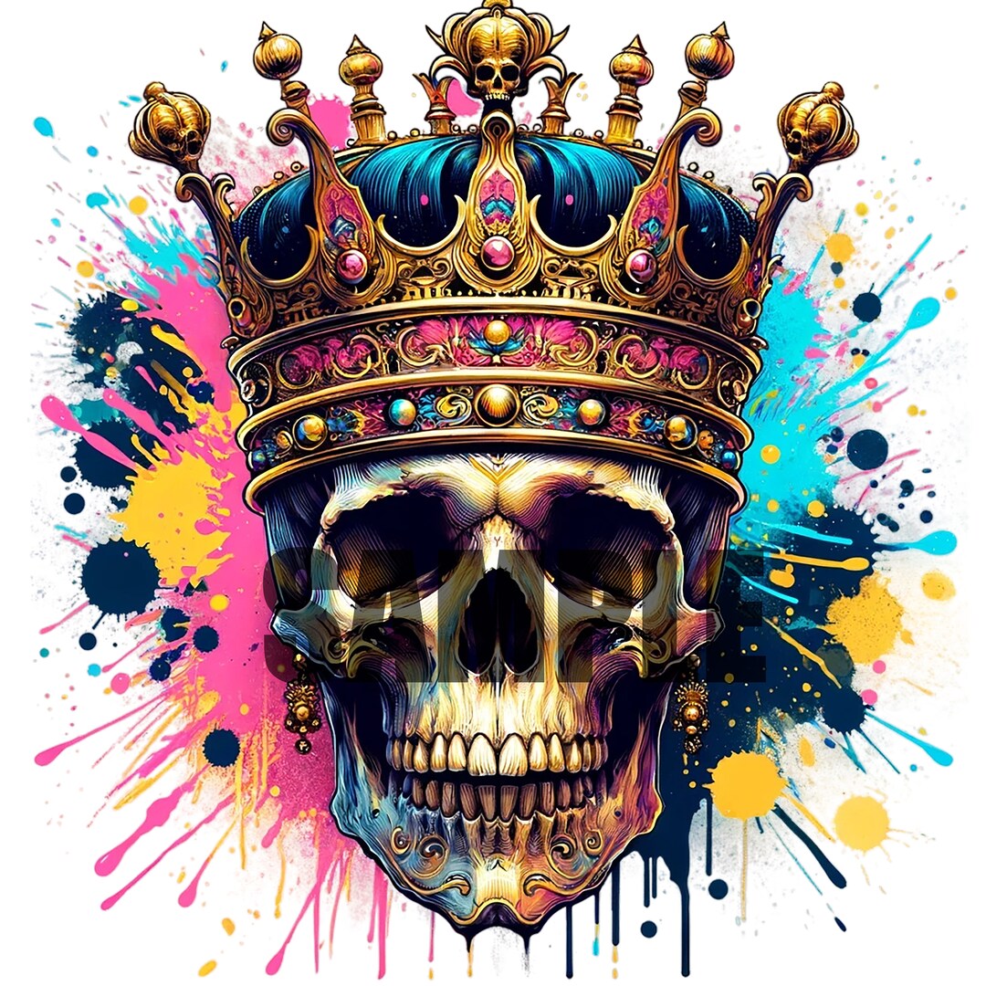 Crown Skull - Etsy