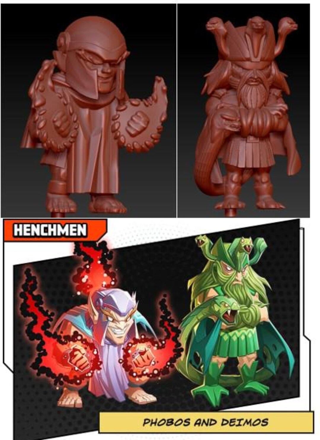 DC United HENCHMEN Set Phobos N Deimos Custom CHIBI Figure Unpainted 3D ...